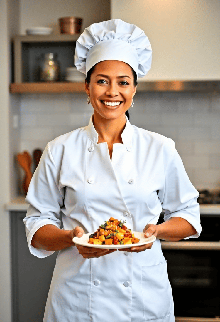 Celebrated Female Chef with Signature Dish - Pincel