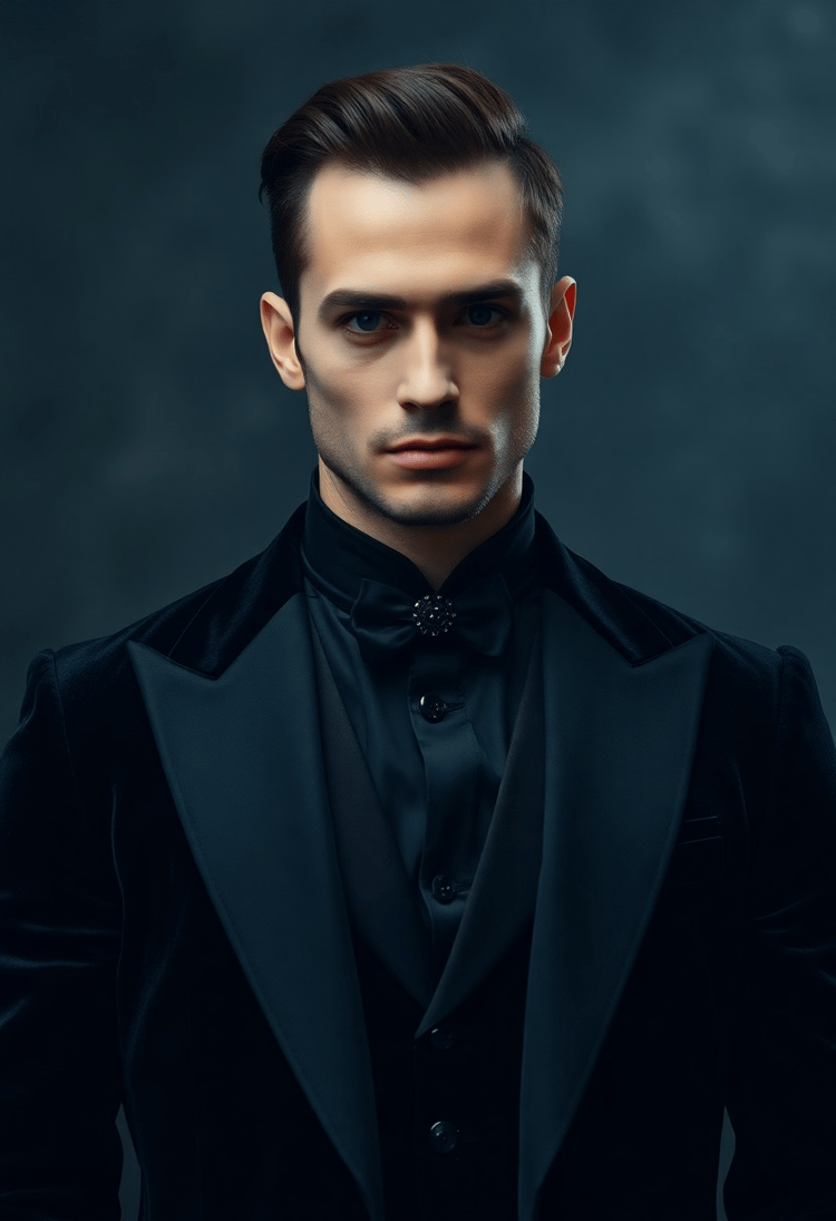 Noble Darkness: The Gothic Man in Regal Attire - Pincel