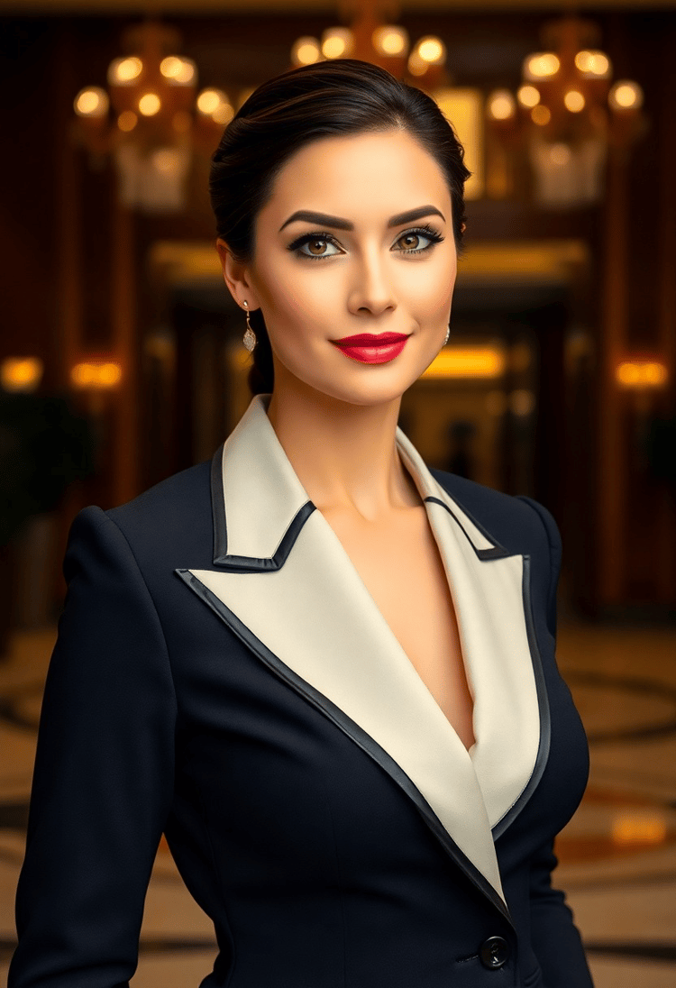 Poised Female Concierge in a Luxurious Setting - Pincel