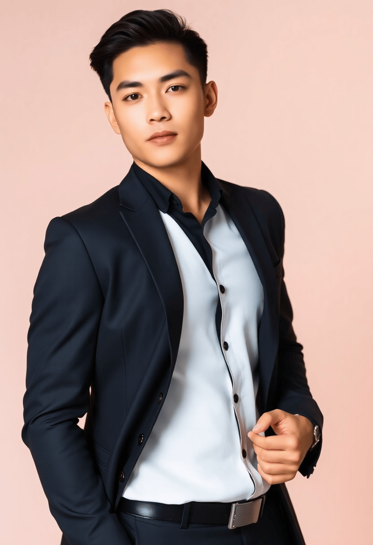 Ethereal Elegance: Full Body Portrait of Asian Male Model - Pincel