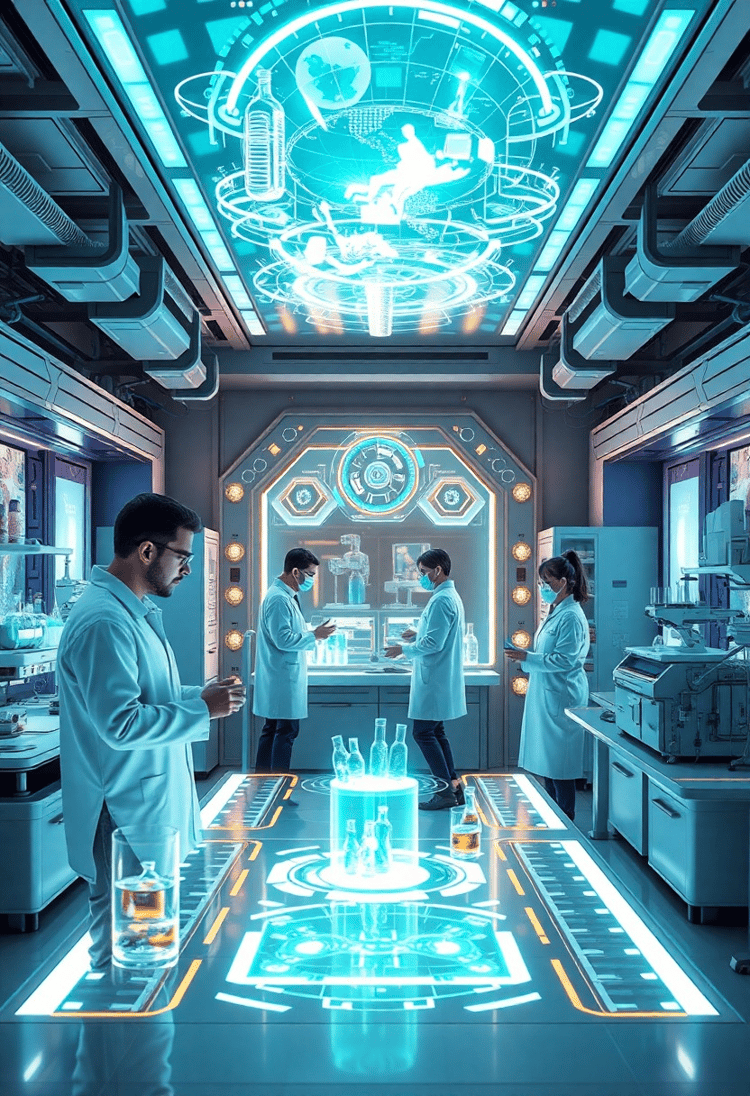 High-Tech Laboratory with Holographic Displays - Pincel