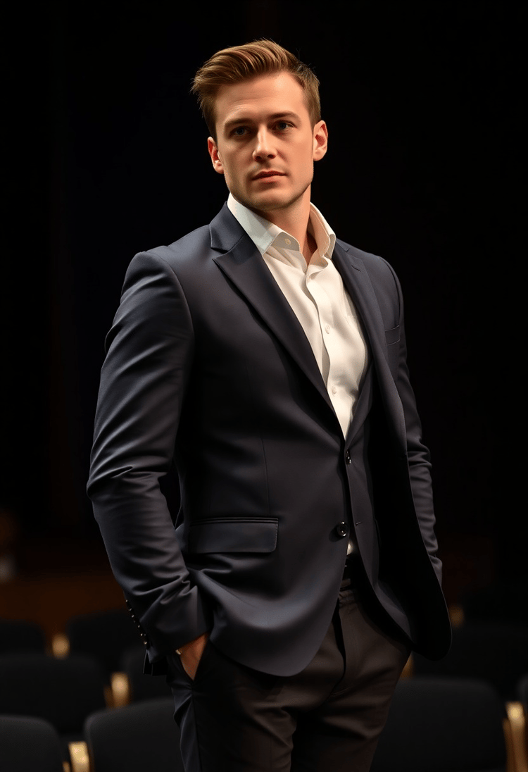 Elegant Full-Body Portrait of a Distinguished Male Actor - Pincel