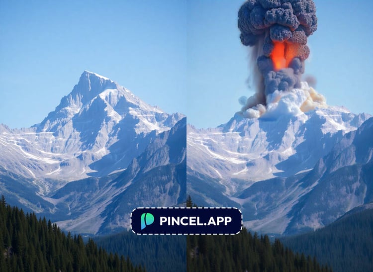 Volcano Eruption Photo Effect - Pincel