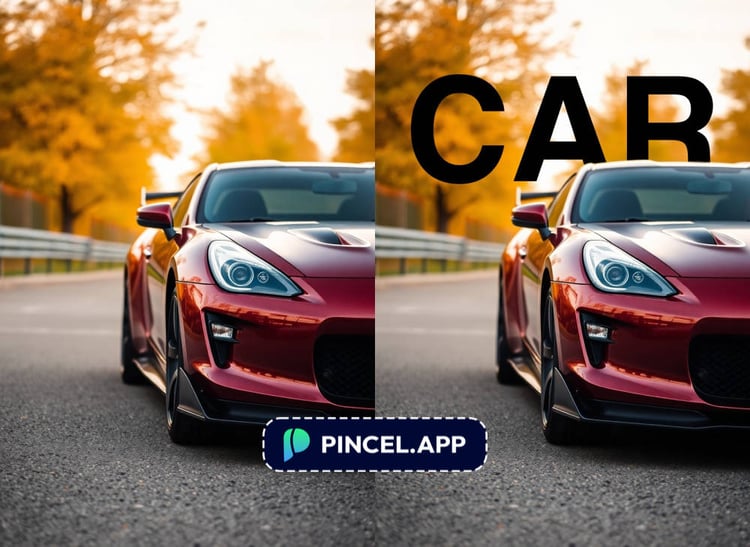 Add Text Behind Car - Pincel