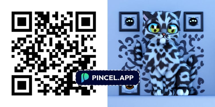 Cute Cat QR Code - Pincel