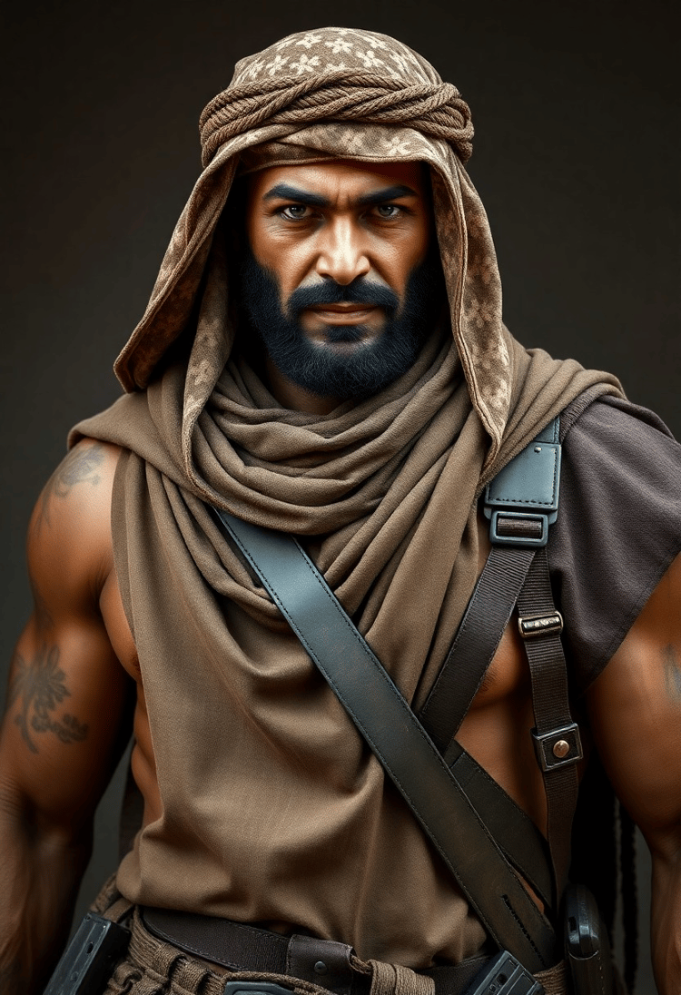 The Fierce Guardian: Middle-Eastern Rambo Warrior - Pincel