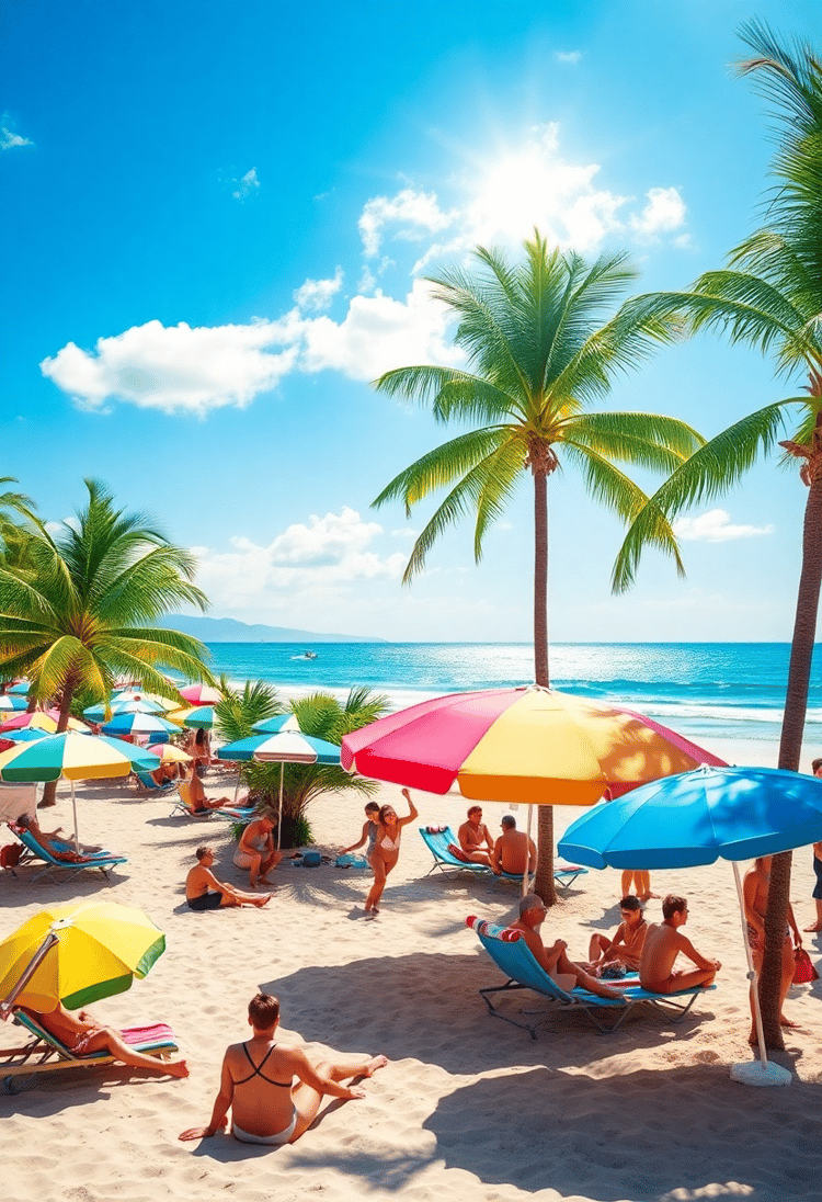 Vibrant Summer Beach Scene - Pincel
